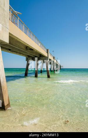 Okaloosa Island Pier view over the calm ocean at Destin, Florida ...