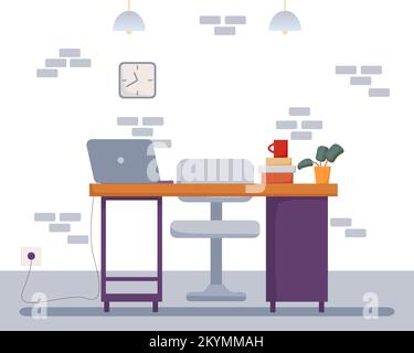 Interior of empty office room. Vector Stock Vector Image & Art - Alamy