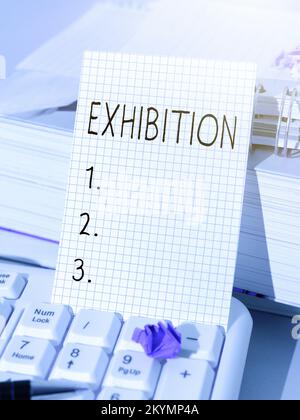 Handwriting text Exhibition, Word Written on and act of exposing ...