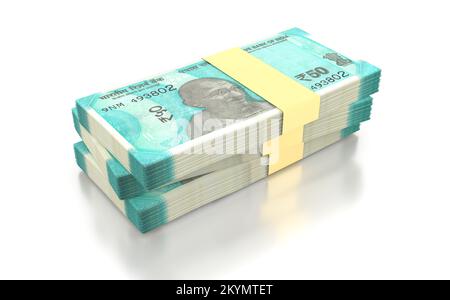 Indian Rupee 50 Currency Note in an arrow with target isolated on White ...