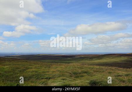 The west Pennine Moors above the village of Belmont Lancashire England ...