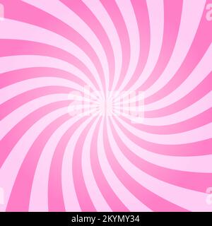 Pink circus background. Twisted stipes, pinwheel, spiral, vortex ...