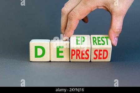 Depressed or deep rest symbol. Concept word Depressed or Deep rest on ...