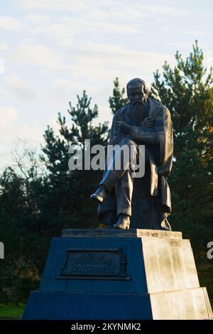 Monument to the famous Russian novelist Fyodor Mikhailovich Dostoevsky ...