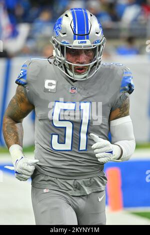 Detroit Lions linebacker Josh Woods (51) defends New York Giants during ...