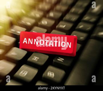 Text showing inspiration Annotation, Business approach note added by ...