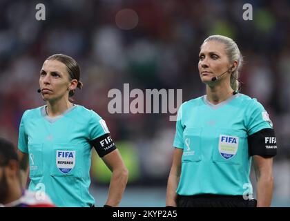 AL KHOR, QATAR - DECEMBER 1: Assistant referee Neuza Ines Back prior to ...
