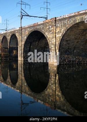 The Pennsylvania Railroad, Connecting Railway Bridge over the ...