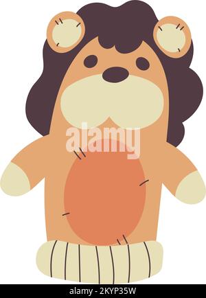 Lion puppet icon cartoon vector. Show stage. Doll story Stock Vector ...