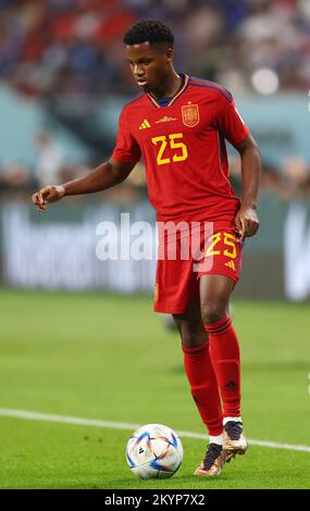 Ansu Fati of Spain during the FIFA World Cup Qatar 2022 match, Group E ...