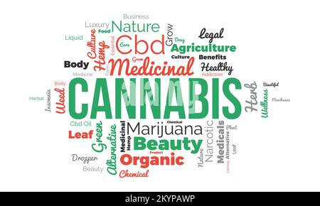 Cannabis world cloud background. Health awareness Vector illustration ...