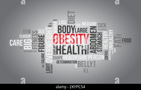Obesity word cloud background. Health awareness Vector illustration ...