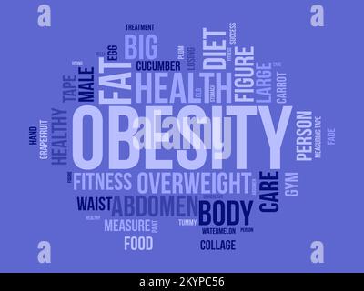 Obesity word cloud background. Health awareness Vector illustration ...