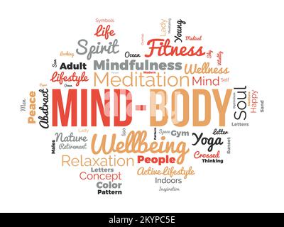 Well-being word cloud concept. Collage made of words about well-being ...
