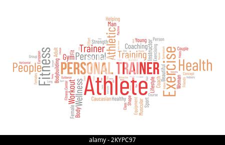 Personal Trainer word cloud background. Sports Health awareness Vector ...