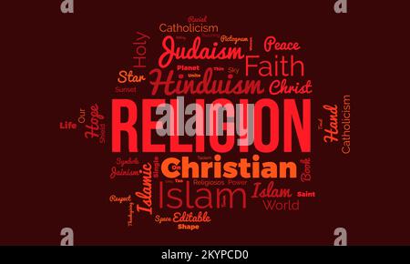 Religion word cloud background. Religious awareness Vector illustration ...