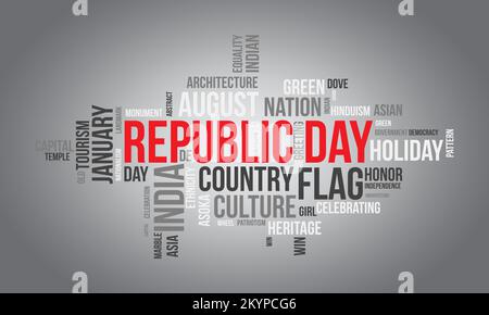 Republic Day word cloud background. Federal awareness Vector ...