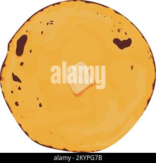 Indian Paratha - Indian flatbread Paratha flat vector illustration ...