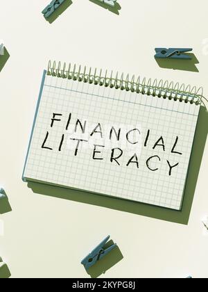 Sign displaying Financial Literacy. Business concept Understand and ...