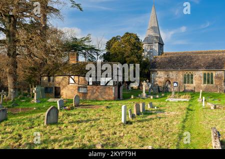 The Church of St nicolas and the small Preists House, Itchingfield ...