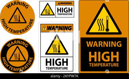Warning High temperature symbol and text safety sign Stock Vector Image ...