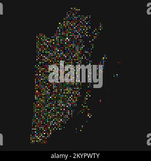 Belize Silhouette Pixelated generative pattern illustration Stock ...