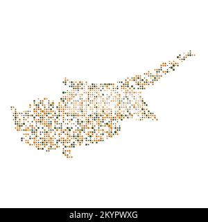 Cyprus Silhouette Pixelated generative pattern illustration Stock ...