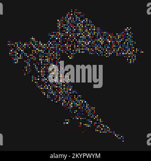 Croatia Silhouette Pixelated generative pattern illustration Stock ...