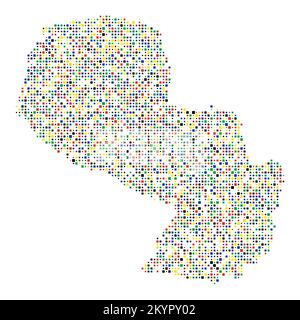Paraguay Silhouette Pixelated generative pattern illustration Stock ...