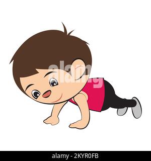 Clipart of cartoon version of man work out by pull up ,vector ...