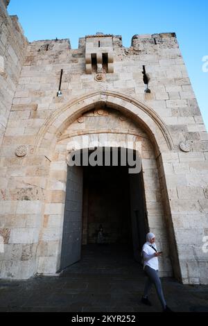 Hebron Al-Khalil city. The exterior view of the Cave of the Patriarchs ...