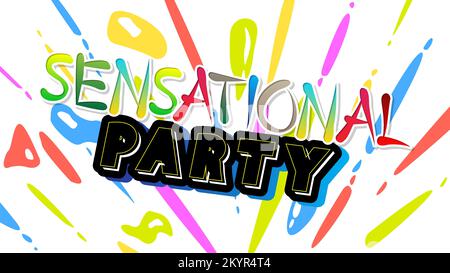 Party. Word written with Elegant Children's font in cartoon style Stock ...