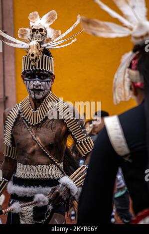 Danza de Indios gathering of native tribes ritual in San Miguel de ...