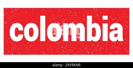 COLOMBIA text written on red rectangle stamp sign Stock Photo - Alamy