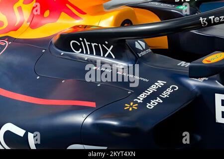 View of the Cockpit and Steering Wheel of Redbull Racing 2021 Formula ...