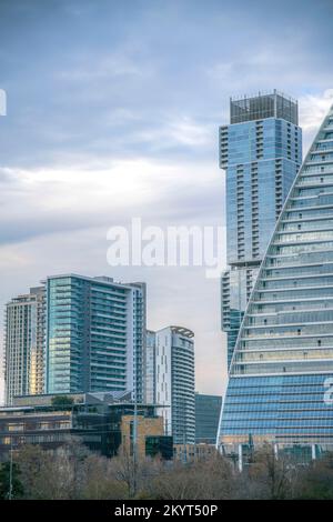 Views from Butler Metro Park of Austin Texas cityscape. Panoramic view ...