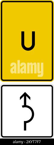 Detour information signs on the roads other than Autobahn. 1. Turn left ...