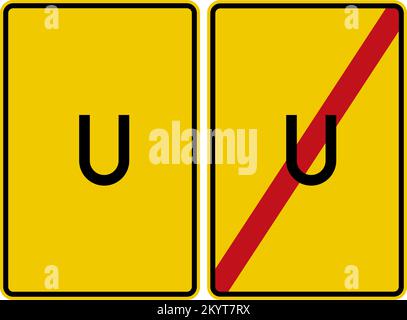 Detour information signs on the roads other than Autobahn. 1. Turn left ...