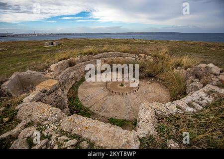 WWii Italian defence placements in Sicily Stock Photo - Alamy