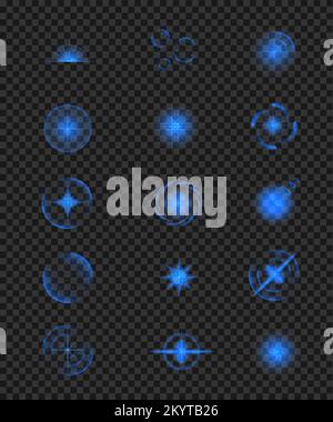 shining stars with glow effect and sparks vector illustration isolated on black background Stock ...