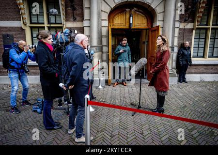 THE HAGUE - Minister of Justice and Security Dilan Yeṣilgöz speaks to the press at the Binnenhof ...