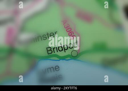 Bridport, United Kingdom atlas map town name - line drawing Stock Photo ...