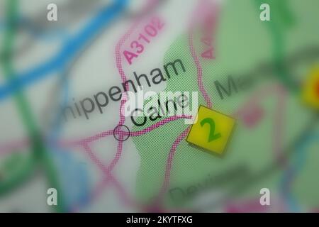 Calne, United Kingdom atlas map town name Stock Photo - Alamy