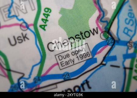 Chepstow, United Kingdom atlas map town name - line drawing Stock Photo ...