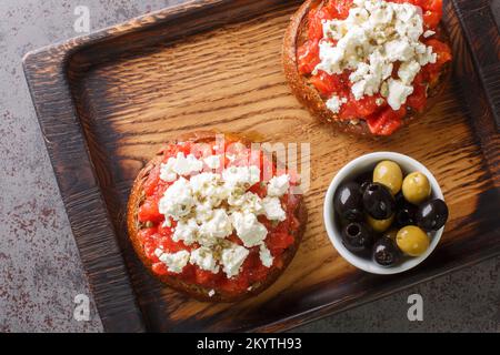 Cretan dakos is for a traditional salad from the island of Crete ...