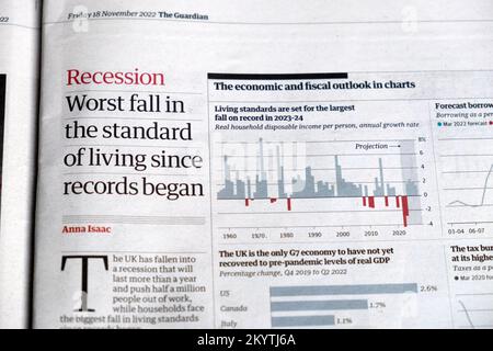 'Recession Worst fail in the standard of living since records began ...