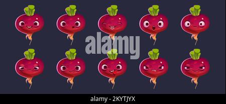 Beetroot Emoji Emoticon Expression. Funny cute food Stock Vector Image ...
