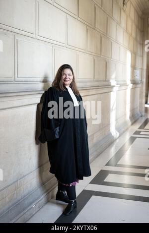 Lawyer Alienor Kamara Cavarroc poses at the courthouse, on November 28 ...