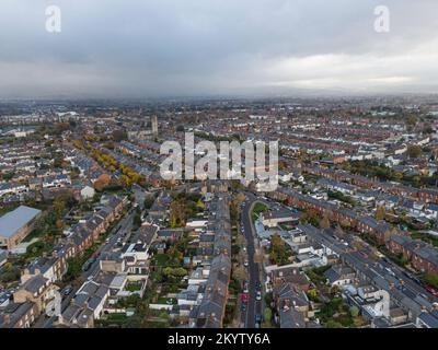 Street and house in the suburbs of Dublin, Ireland, Aerial view Stock ...