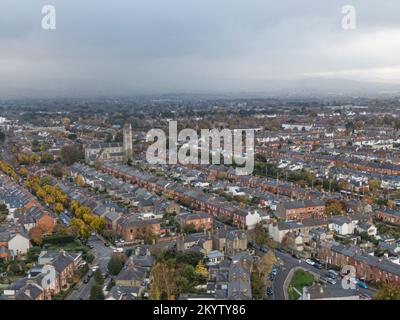 Street and house in the suburbs of Dublin, Ireland, Aerial view Stock ...